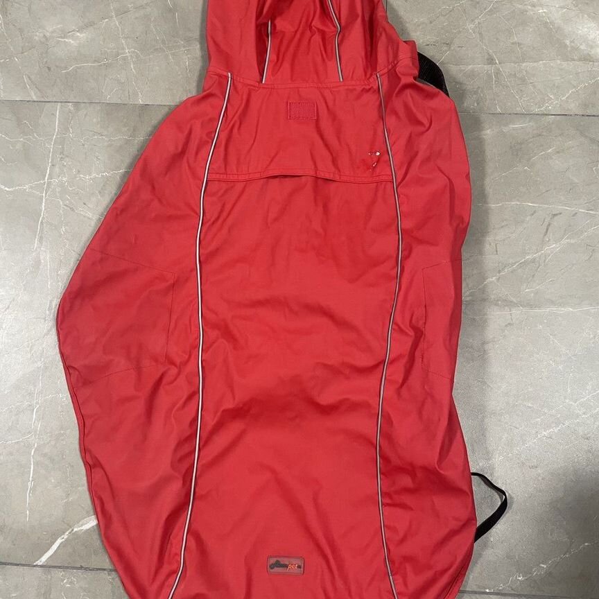 Попона для крупных собак от дождя красная 4XL
