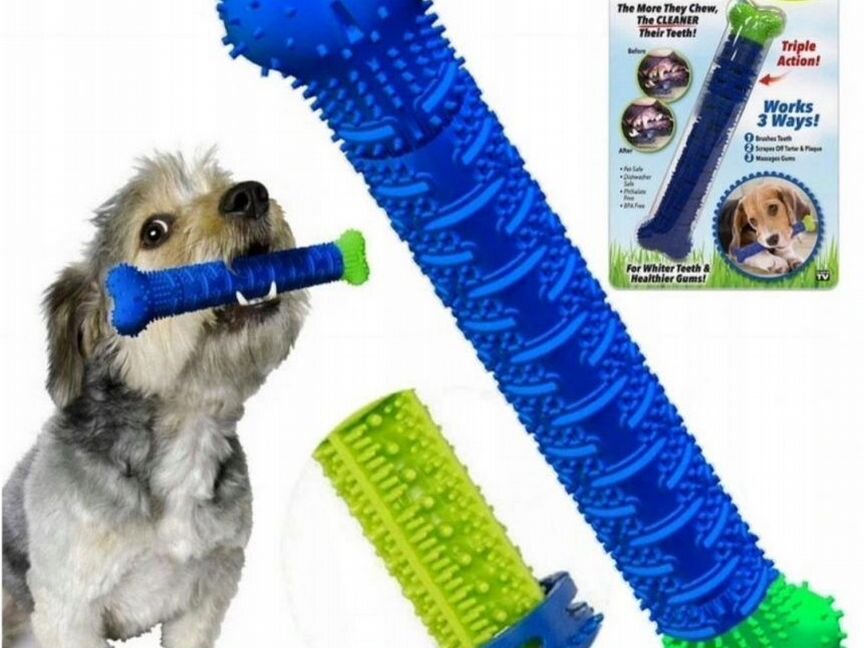 Игрушка "Косточка" для собак (зубная щетка), 20 см