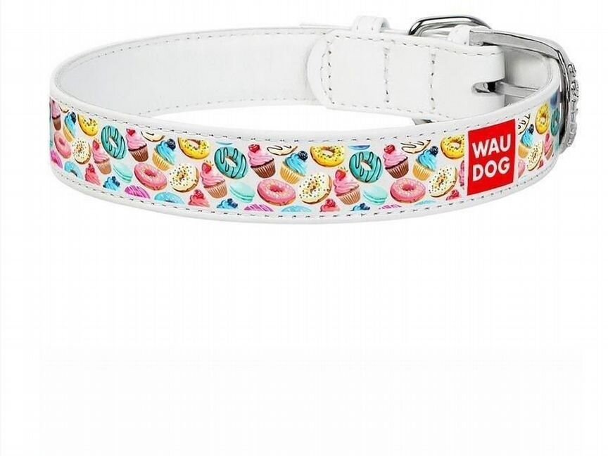Ошейник waudog Design с рисунком Пончики (ширина 3