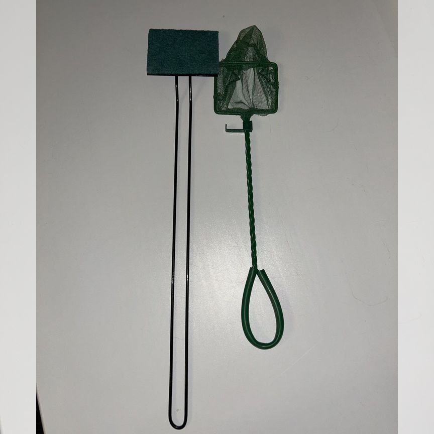 Новое сачок и скребок для аквариума