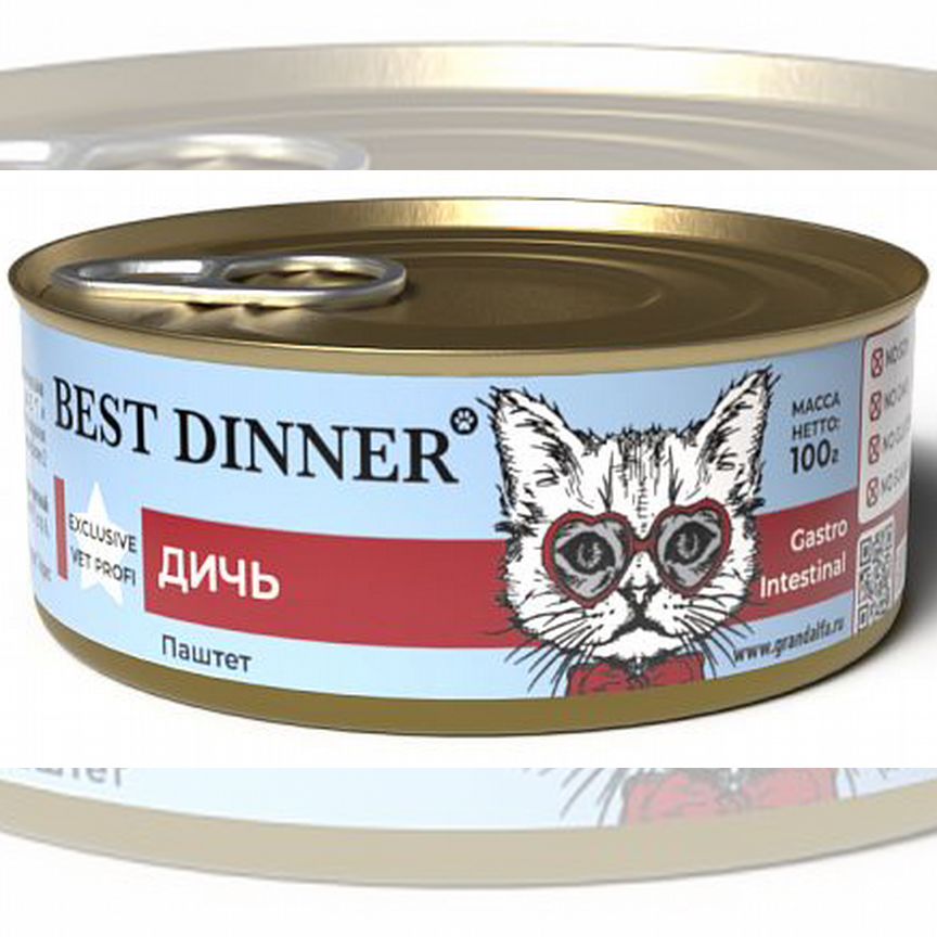 Паштет для кошек best dinner gastro 12 шт