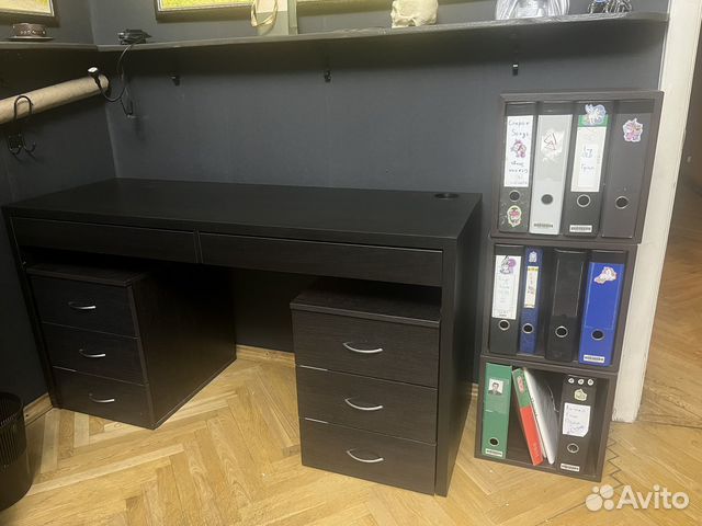 Письменный стол IKEA micke +тумбочки+ полки купить в Москве | Товары ...