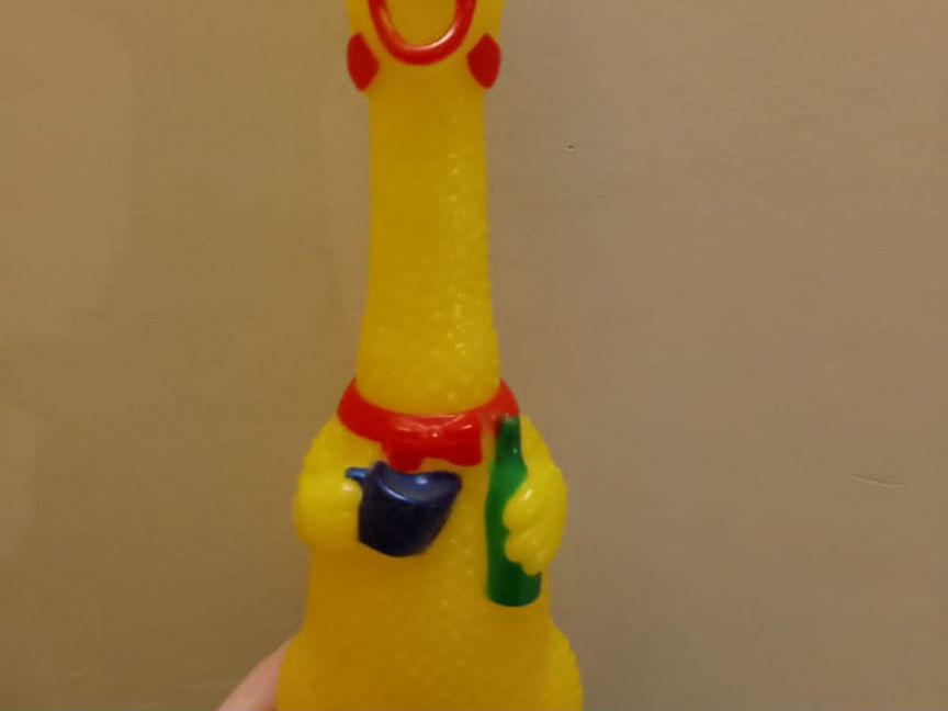 Игрушка пищалка курица для животных и детей