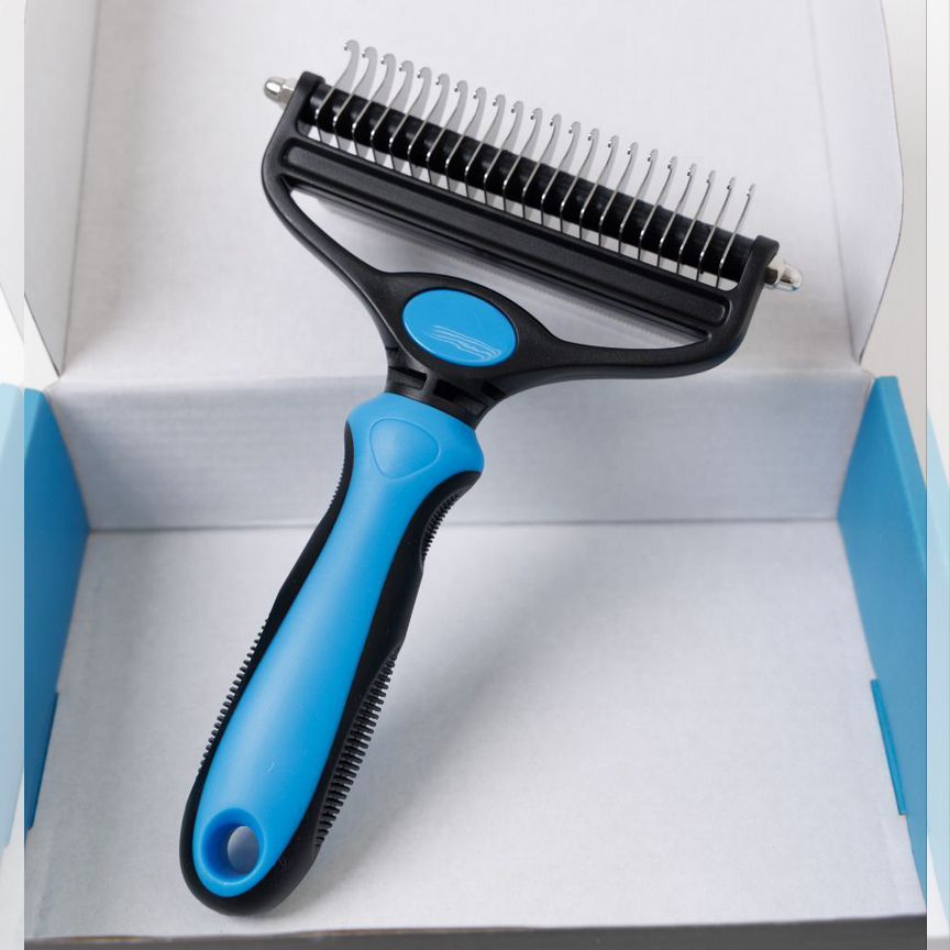 Дешеддер колтунорез 2 в 1 для собак и кошек, синий