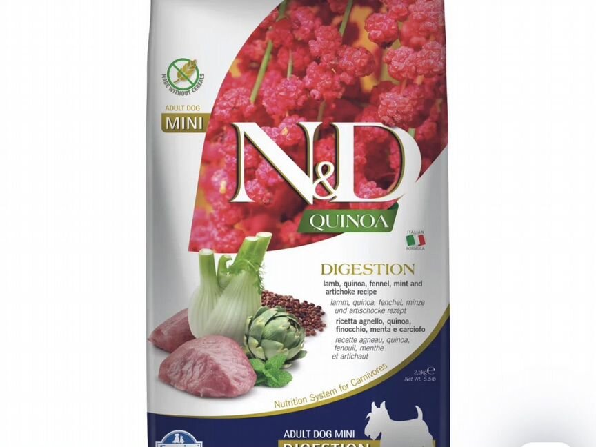 Farmina N&D Quinoa Digestion, для собак 2,5 кг