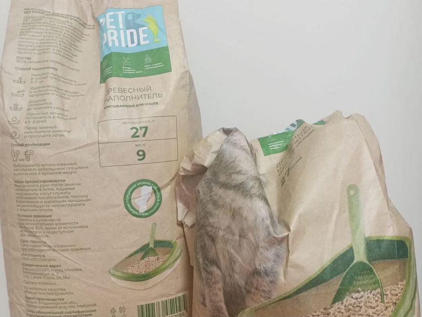 Наполнитель древесный PET pride для кошачьего туал