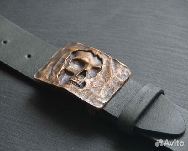 Кожаный ремень ручной работы с пряжкой череп купить в Москве | Личные ...
