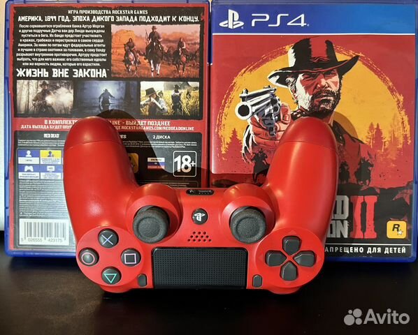 Dualshock 4 v2 красный Ps4 + диск RDR2 купить в Нижнем Новгороде ...