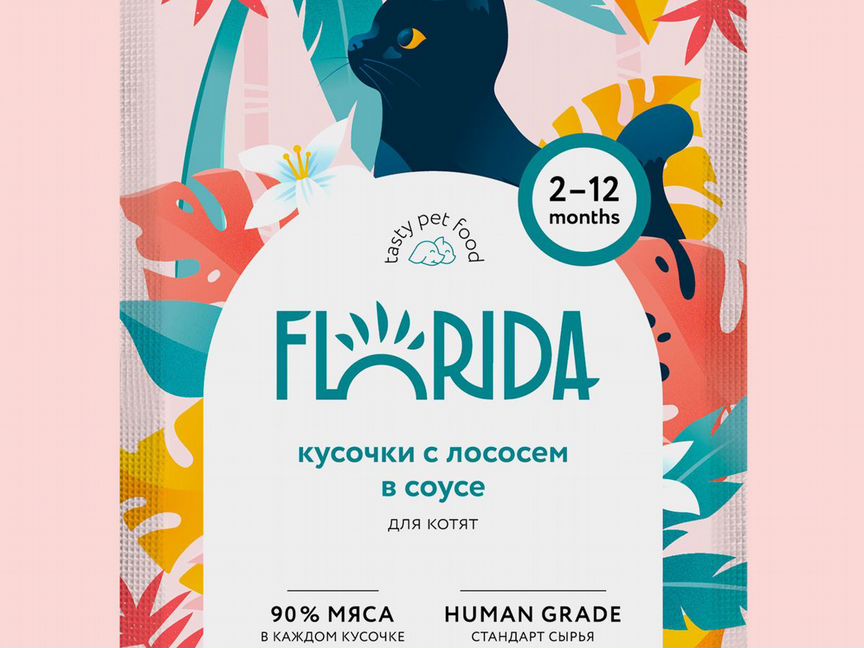 Florida паучи паучи для котят: кусочки с лососем в