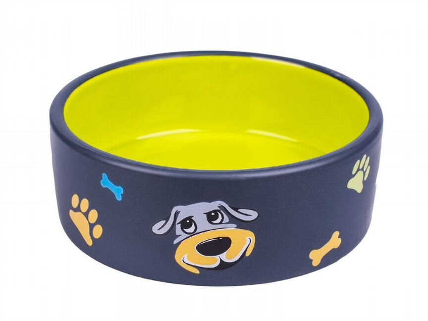 Миска керамическая Mr.Kranch черная с салатовым 40