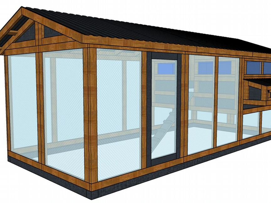 Курятник с домиком 240*180 см