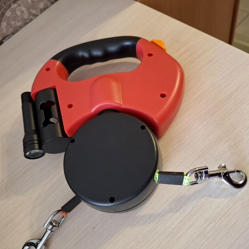 Рулетка для выгула 2-х собак одновременно