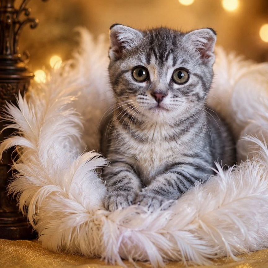 Шотландский вислоухий короткошёрстный котёнок