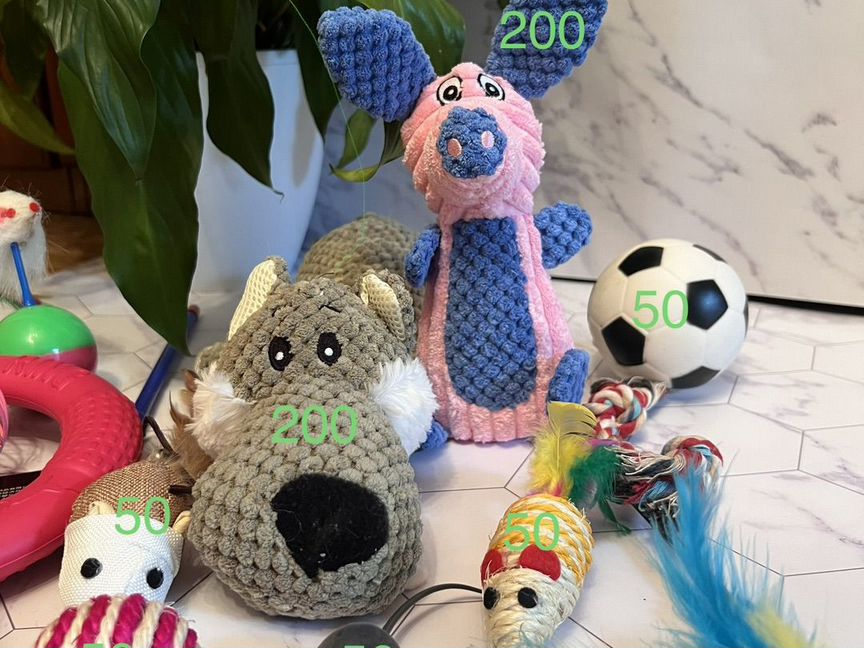 Миски, шлейки, игрушки для животных