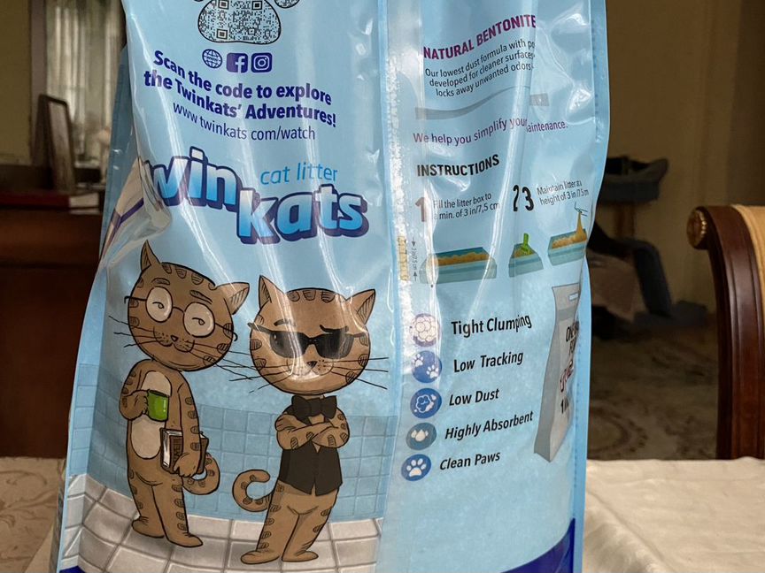 Кошачий наполнитель Twin Cats Бентонит