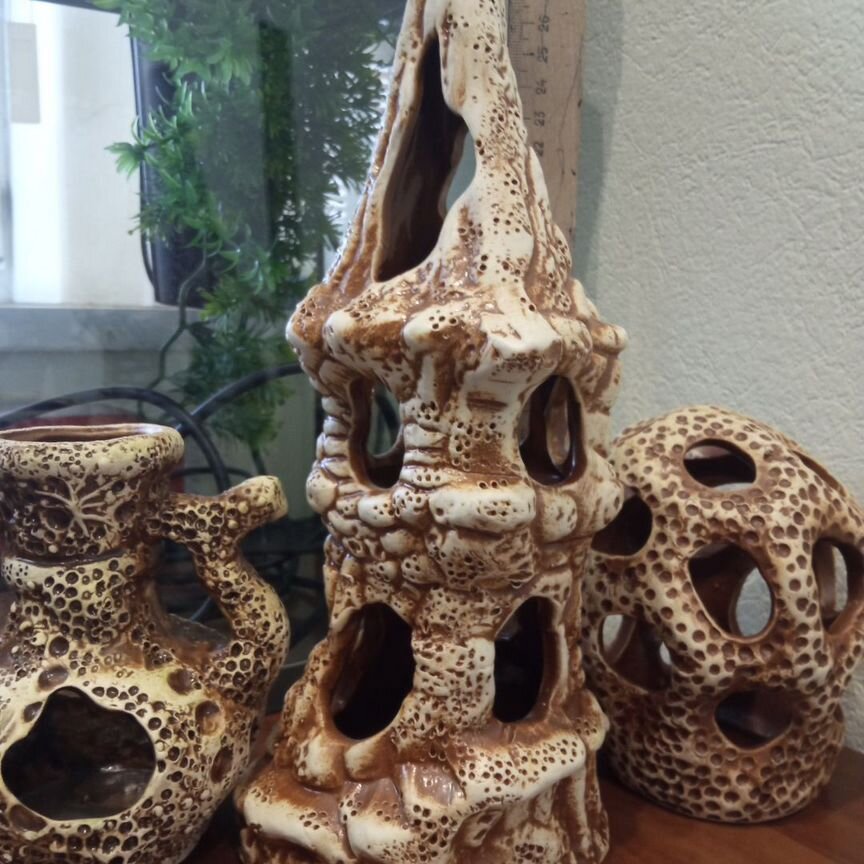 Аквариумные декорации из белой глины