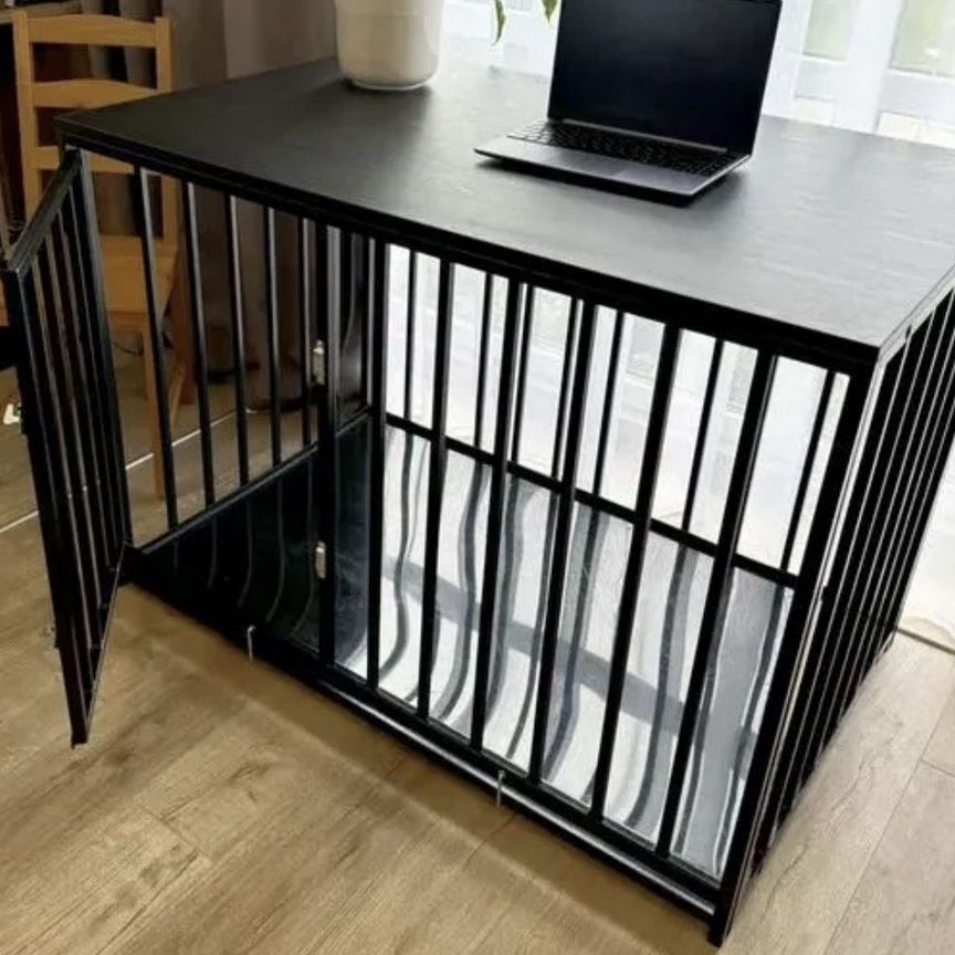 Клетка - домик для собаки черная