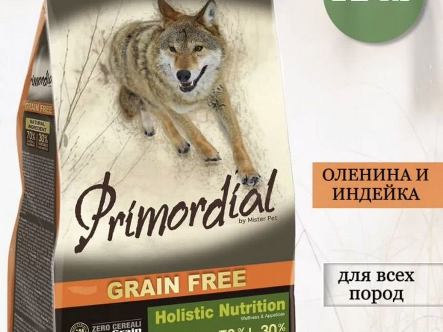 Корм Primordial для собак оленина-индейка