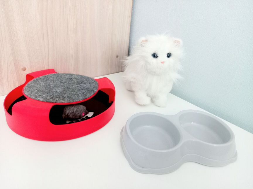 Миска для животных игрушка с мышкой кошке