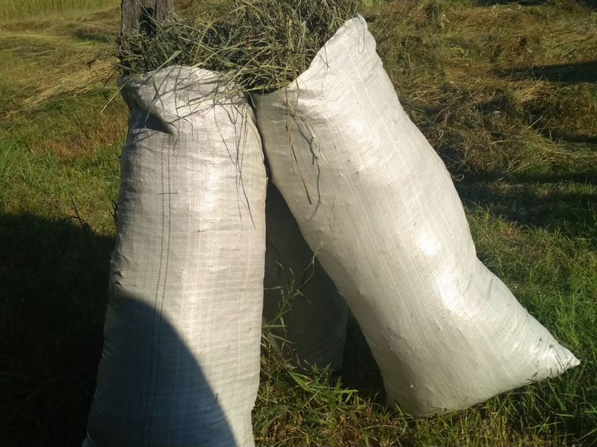 Сено в мешках