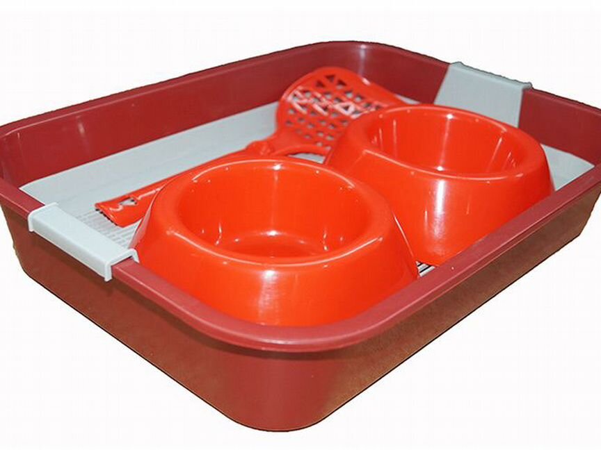 Сибирская кошка набор: туалет, миска, совок