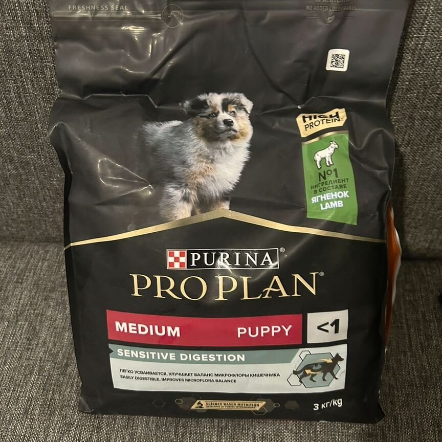 Корм для собак pro plan medium puppy ягненок 3 кг