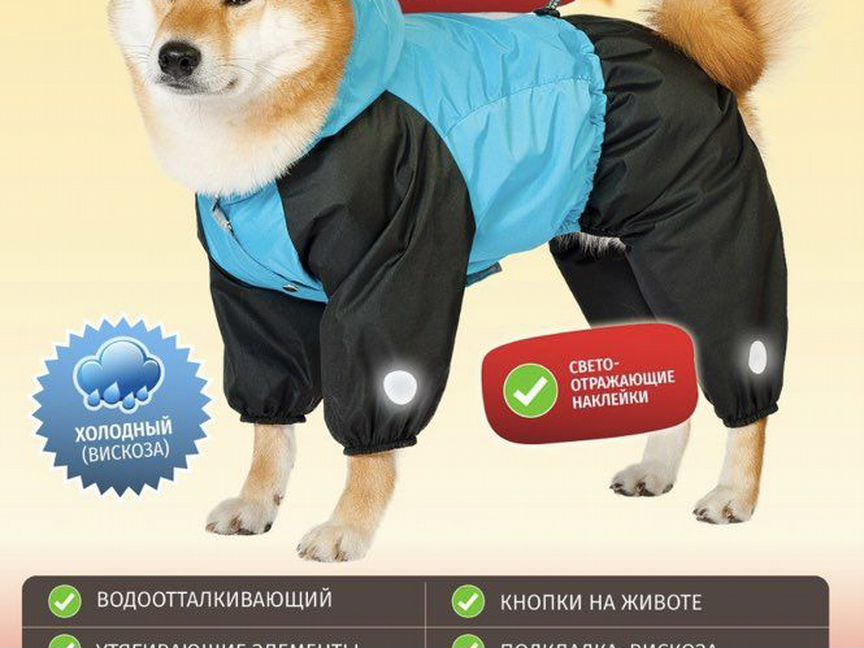 Дождевик-комбинезон для небольших собак