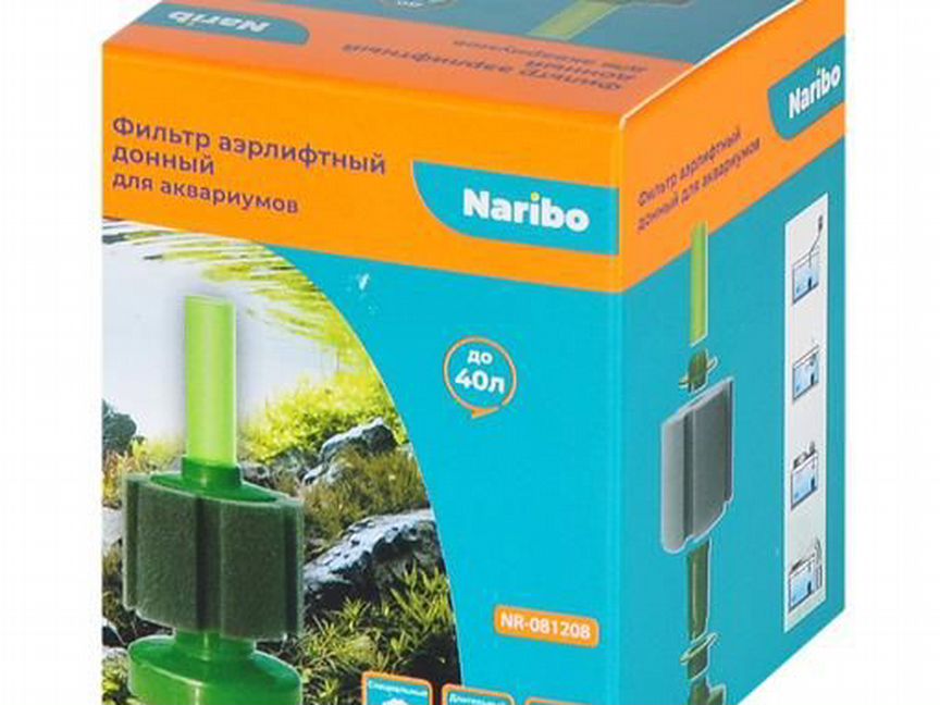 Naribo Фильтр аэрлифтный донный XS (губка) 5.5x5.5