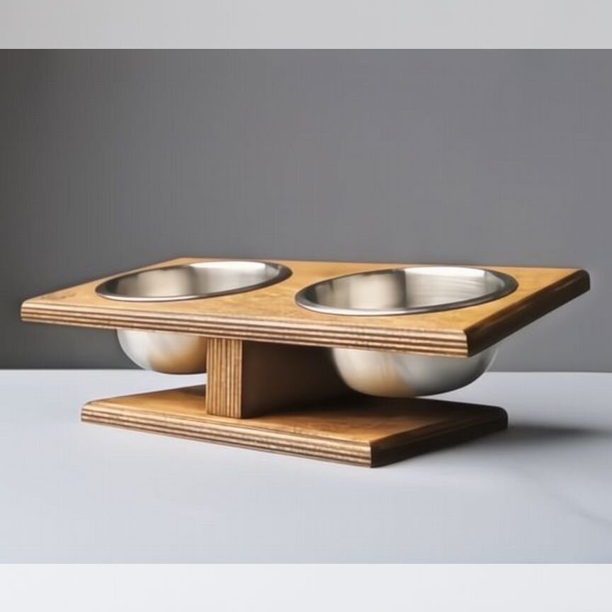 Подставка из фанеры для мисок собак и кошек