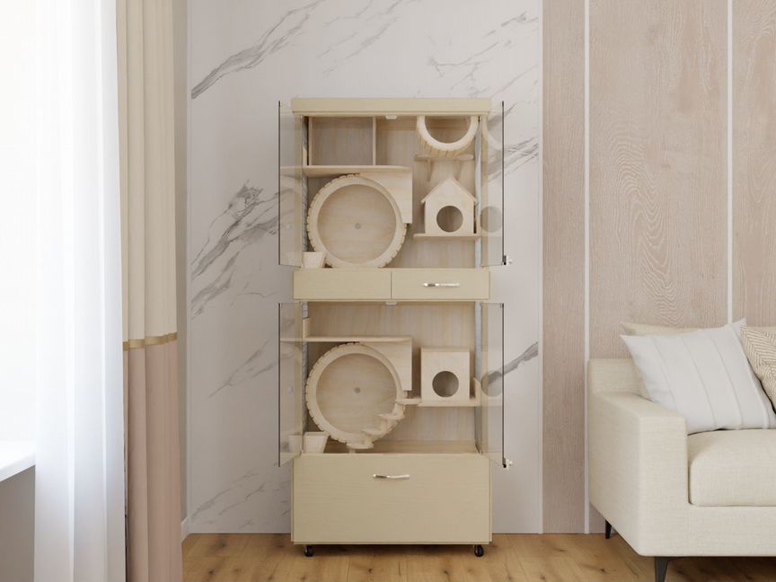 Двойная витрина для грызунов шиншилл дегу хорька 3