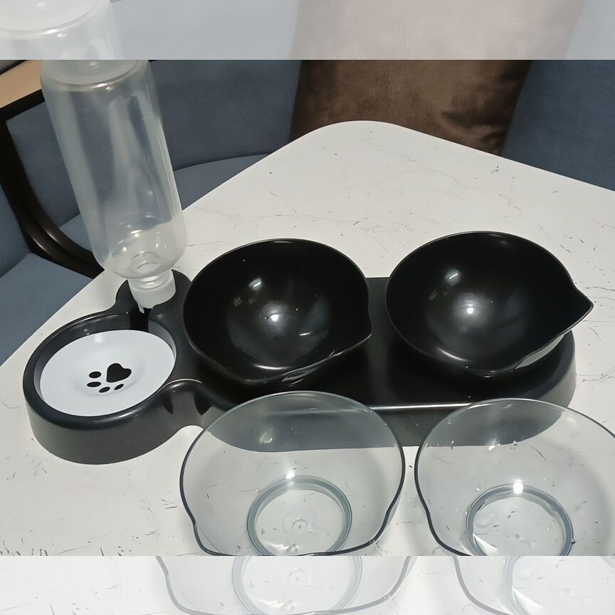 Тарелки для кошки с поилкой