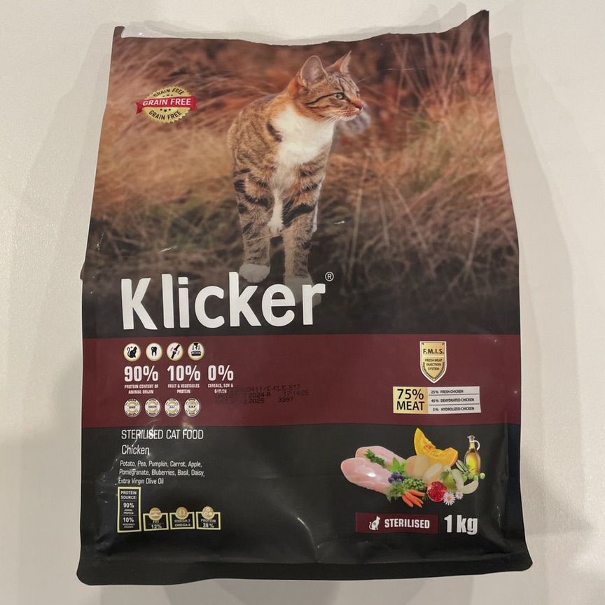 Корм для кошек Klicker sterilised для стер-нных