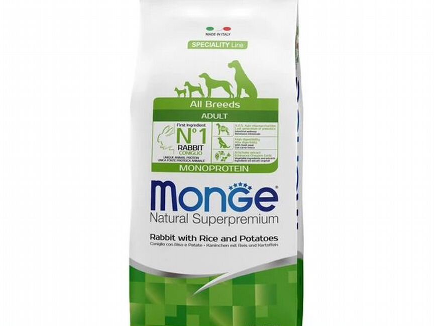 Monge для собак 12 кг кролик