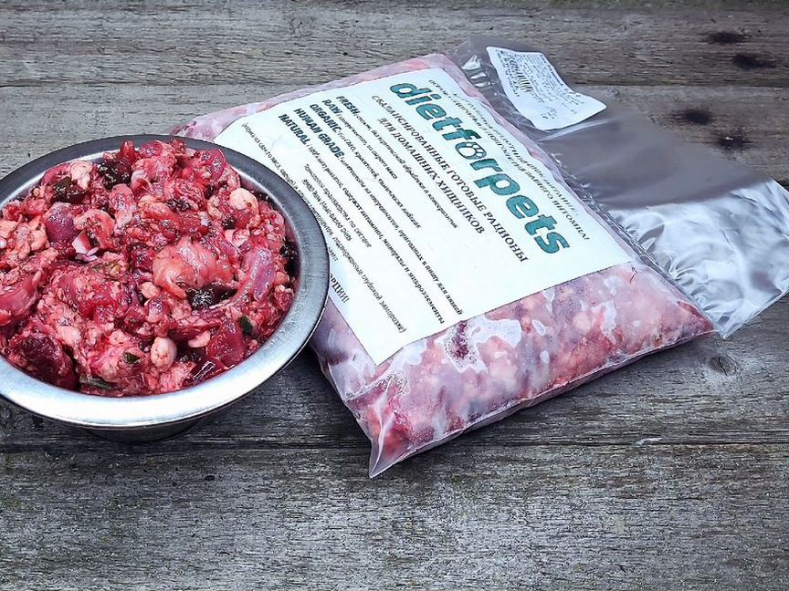 Готовый мясной рацион - корм Плотный завтрак и др