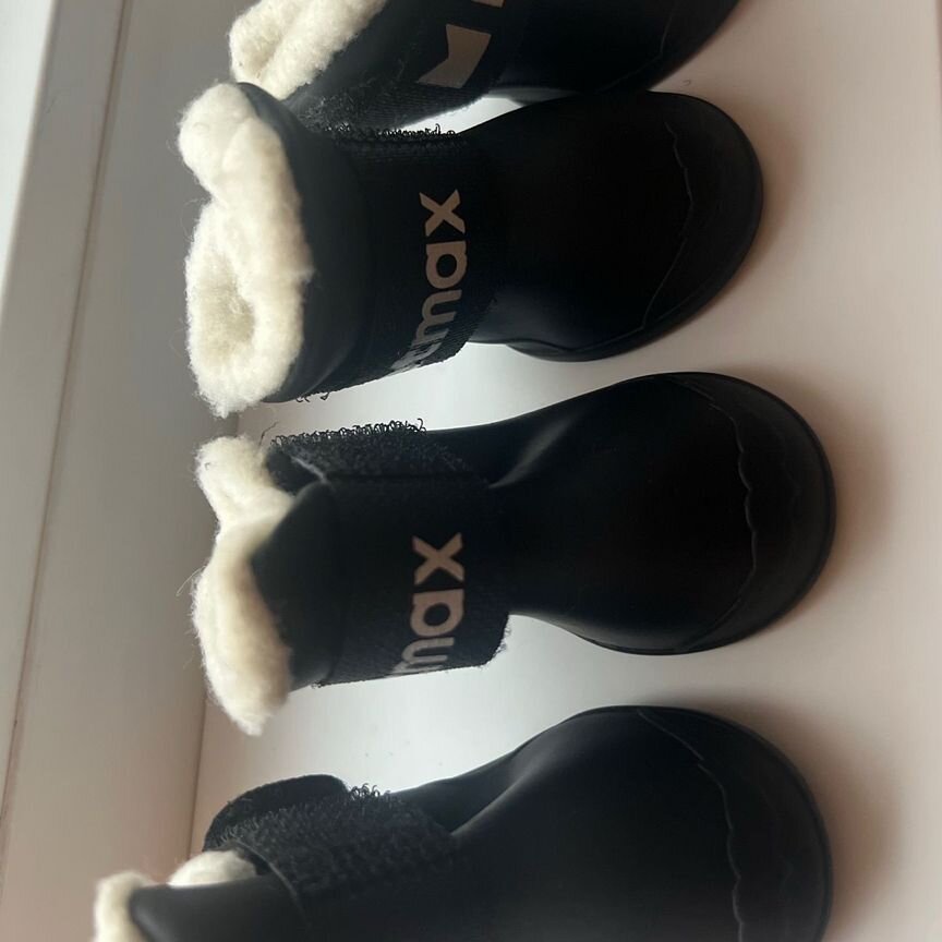 Ботинки для собак на липучке утепленные резиновые