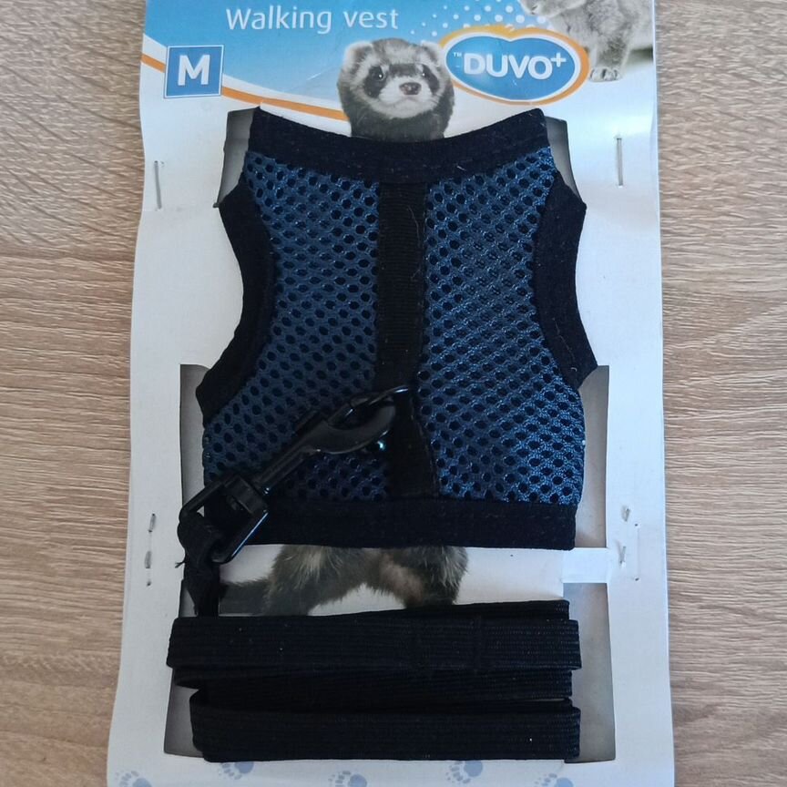 Шлейка для грызунов Walking Vest синяя М