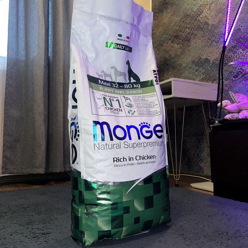 Monge 12 кг для крупных щенков с курицей