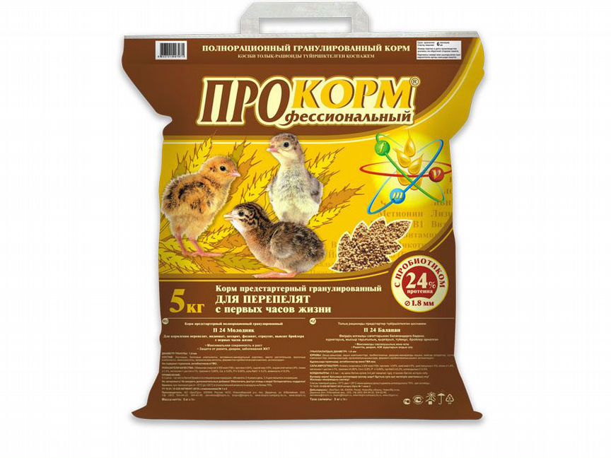 Корм для перепелят, цыплят Прокорм П 24 5 кг