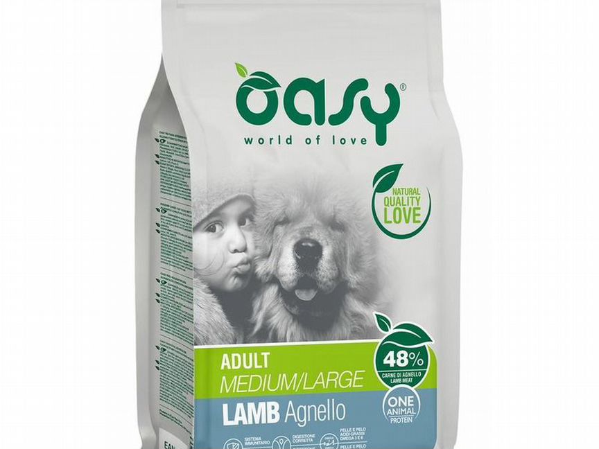Oasy сухой корм для взрослых собак 12 кг