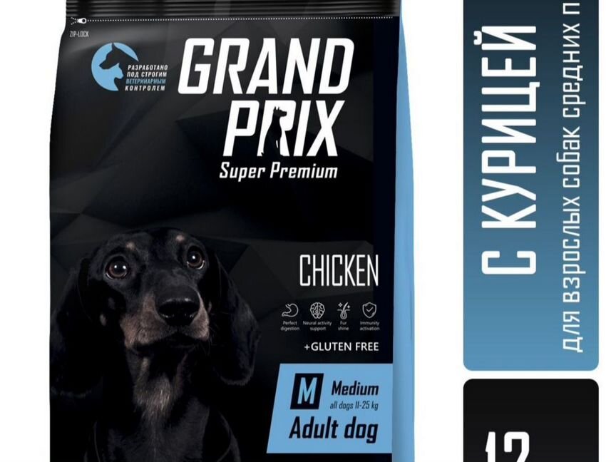 Корм для собак Grand prix medium курица 12кг