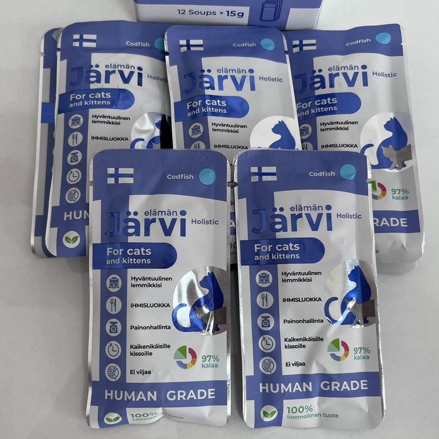 Крем суп с треской для кошек и котят 8 шт