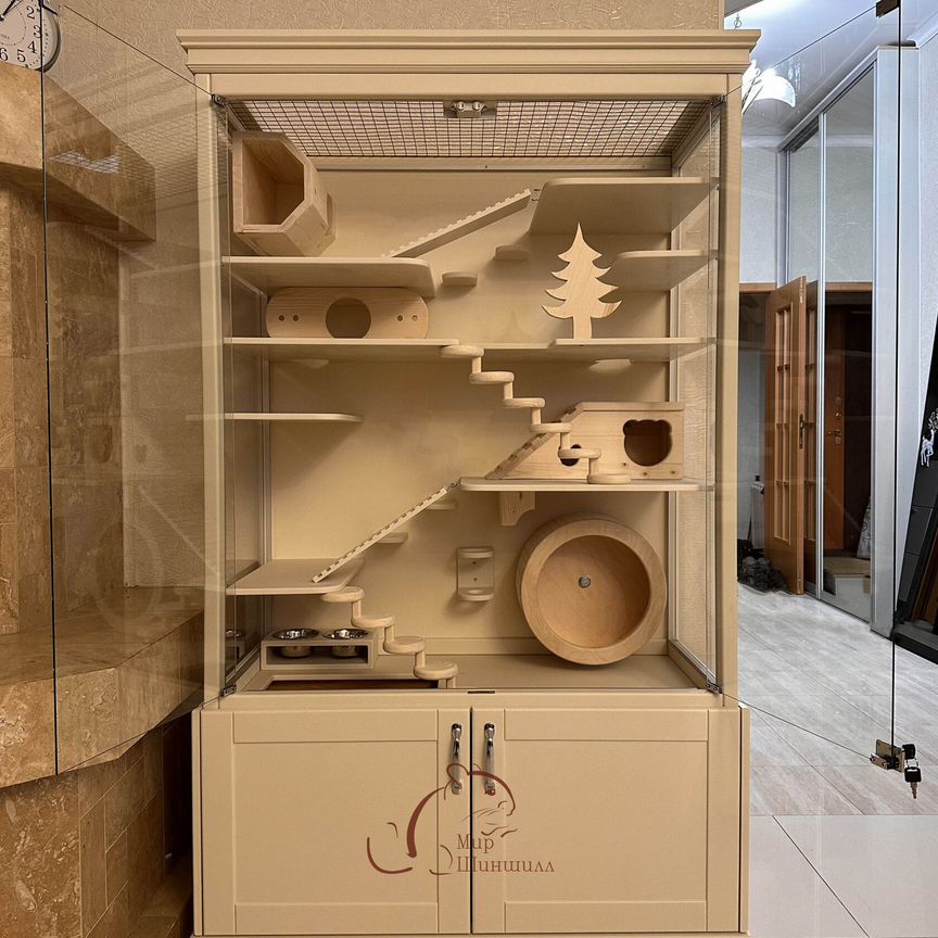 Витрина для шиншилл,крыс,дегу "Микки-2 " с каменны