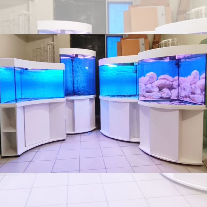 Аквариумы 70-1200л любые формы объёмы размеры