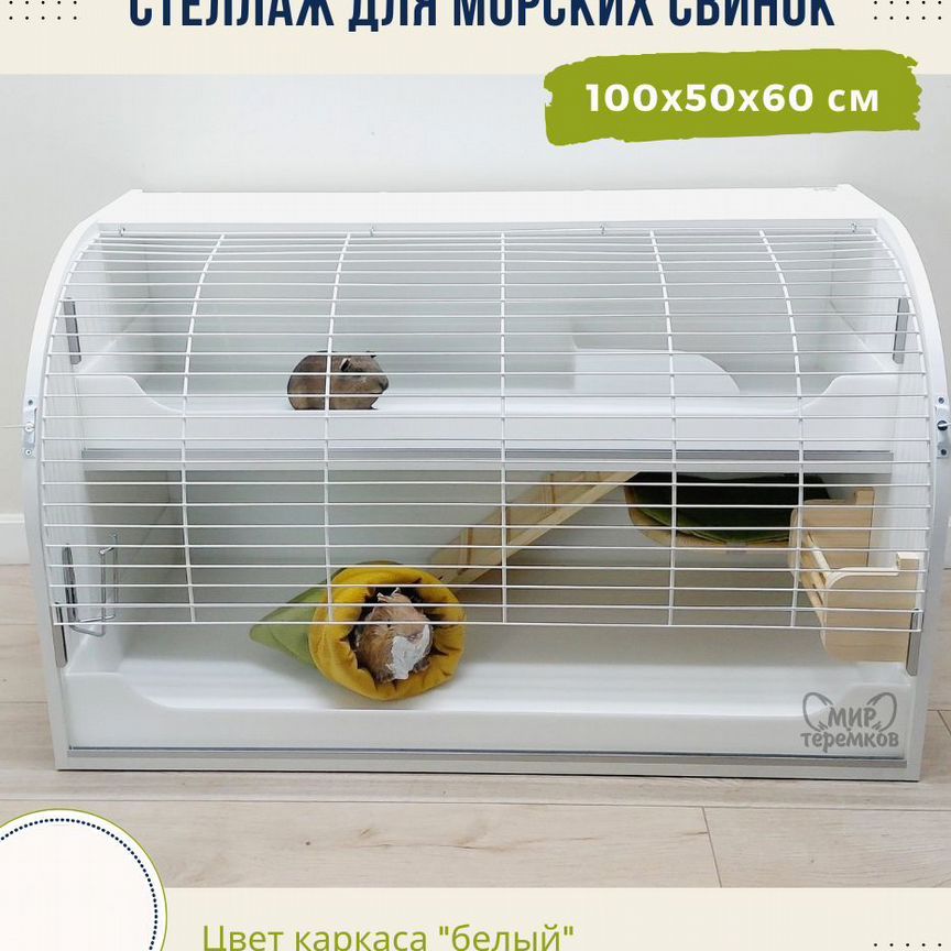 Клетка для морских свинок 100х50х60см,белый,круг34