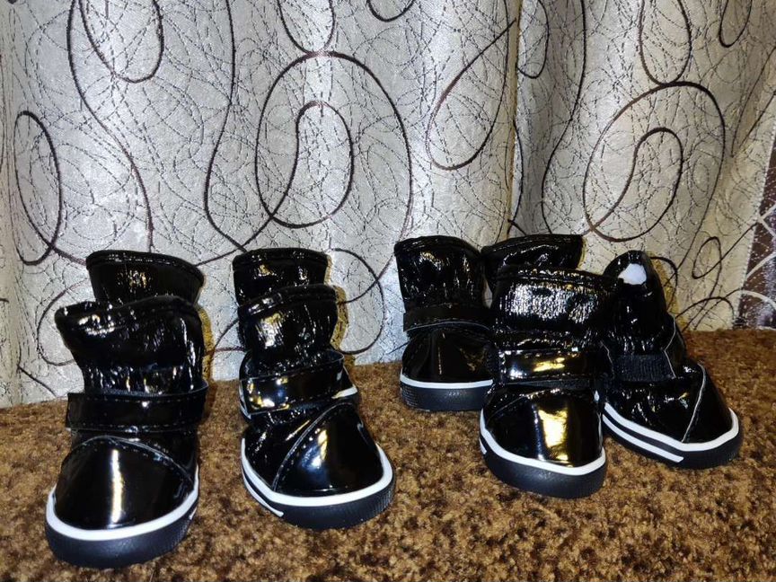 Теплые сапоги для собак с липучкой