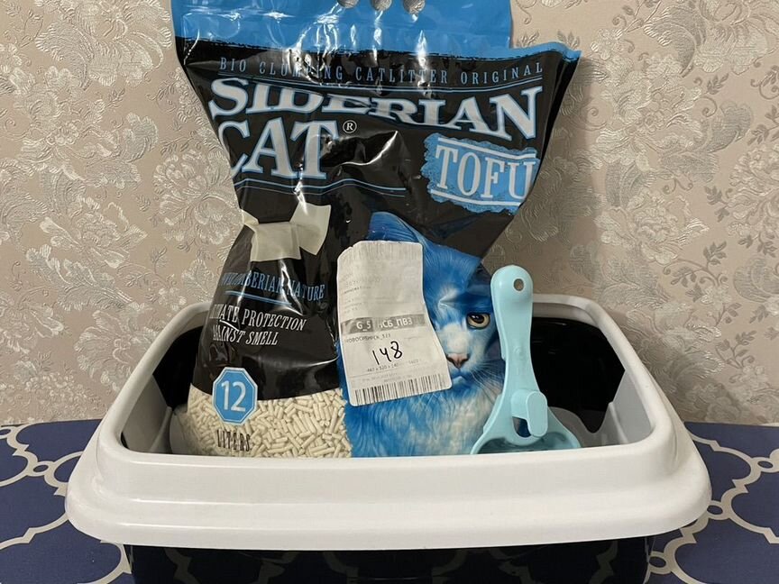 Кошачий наполнитель тофу+ лоток