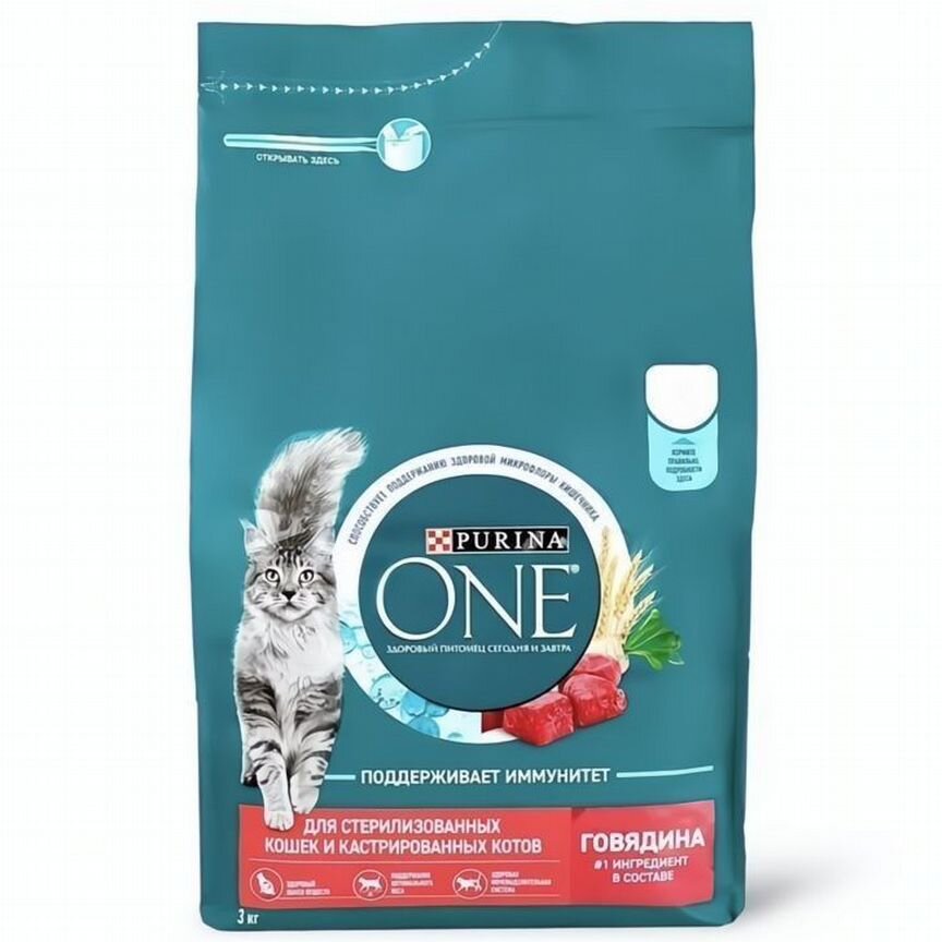 Корм для кошек purina one 3 кг