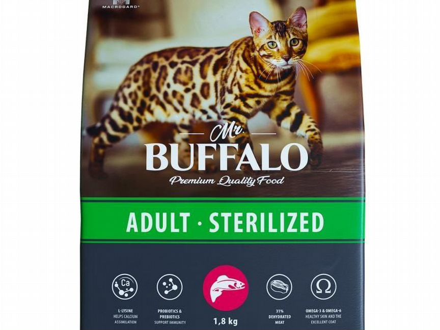 Mr.Buffalo сухой корм с лососем для стерилизованны