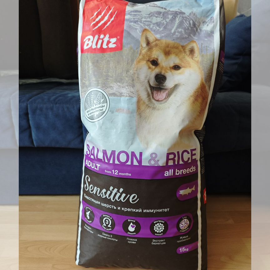 Корм для собак Blitz salmon & rice