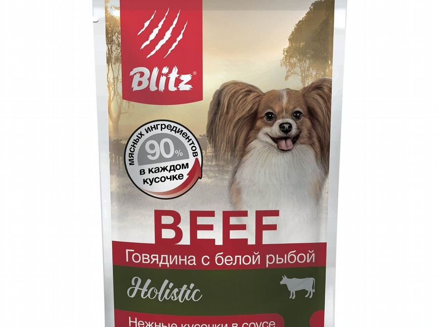 Blitz Holistic Говяд. с белой рыбой для собак 85г
